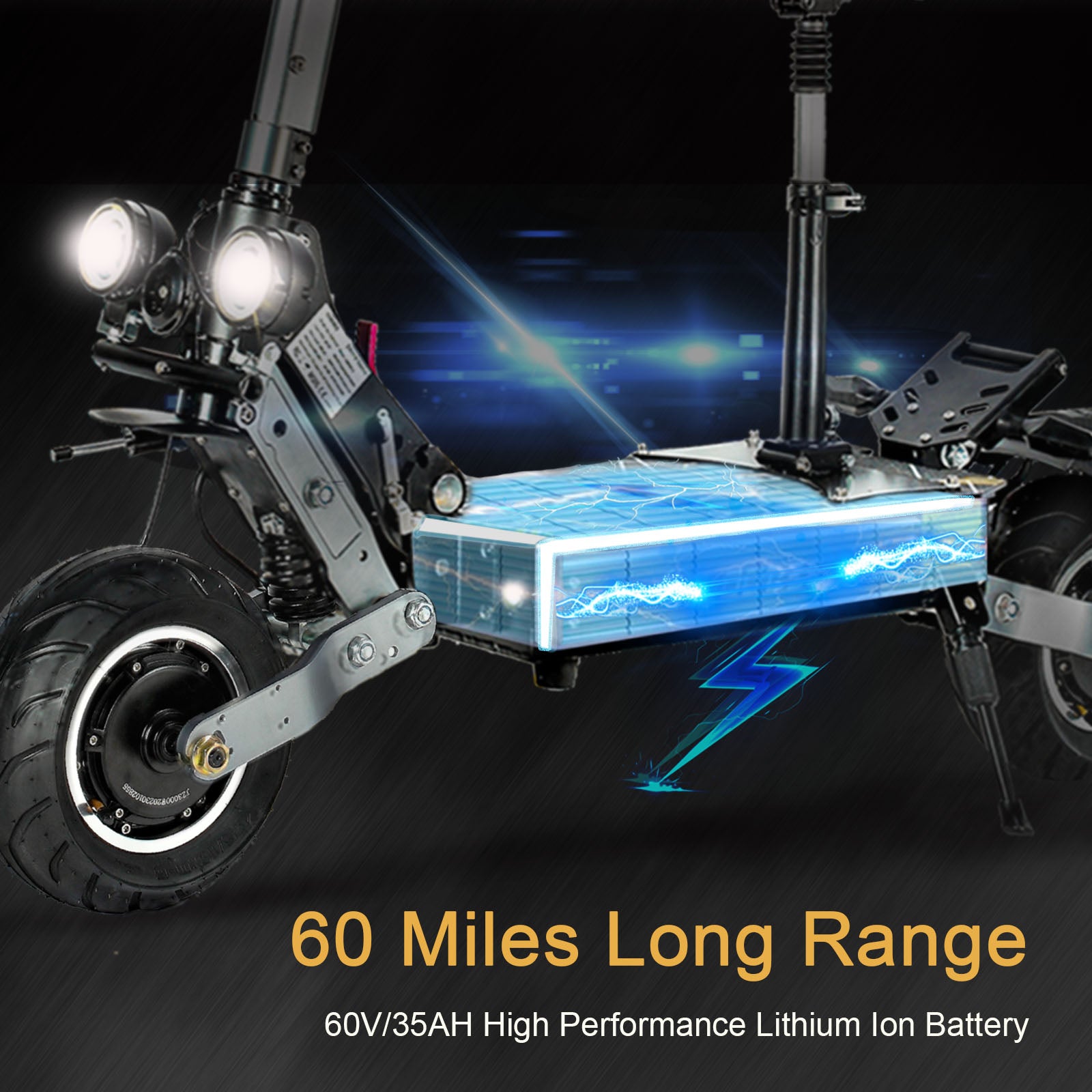 Electric Scooter Adults 60MPH Fastest 6000W Motors Escooter Fat Tires ...